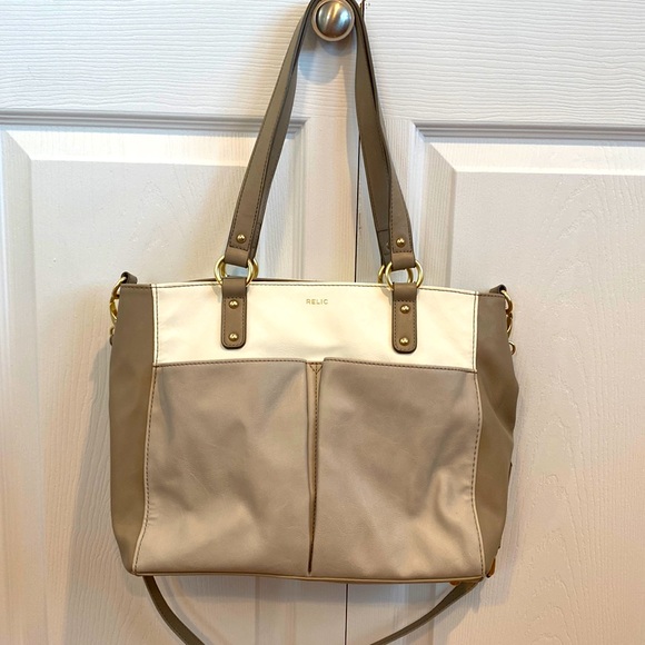 Relic | Bags | Relic Handbagtri Tone Leather Look Bag Wadjustable Strap ...
